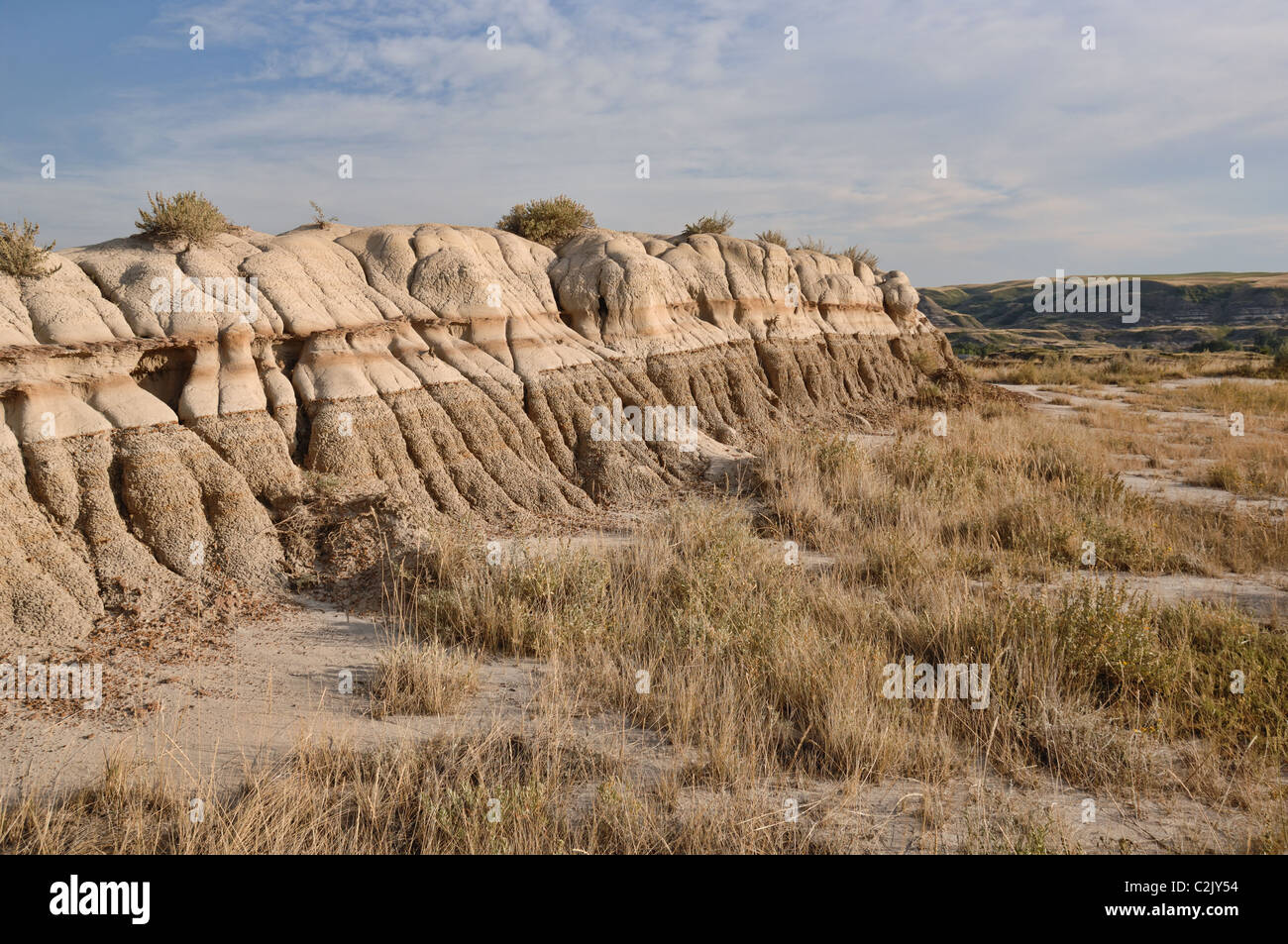 A scene of the badlands near Drumheller, Alberta, Canada Stock Photo ...