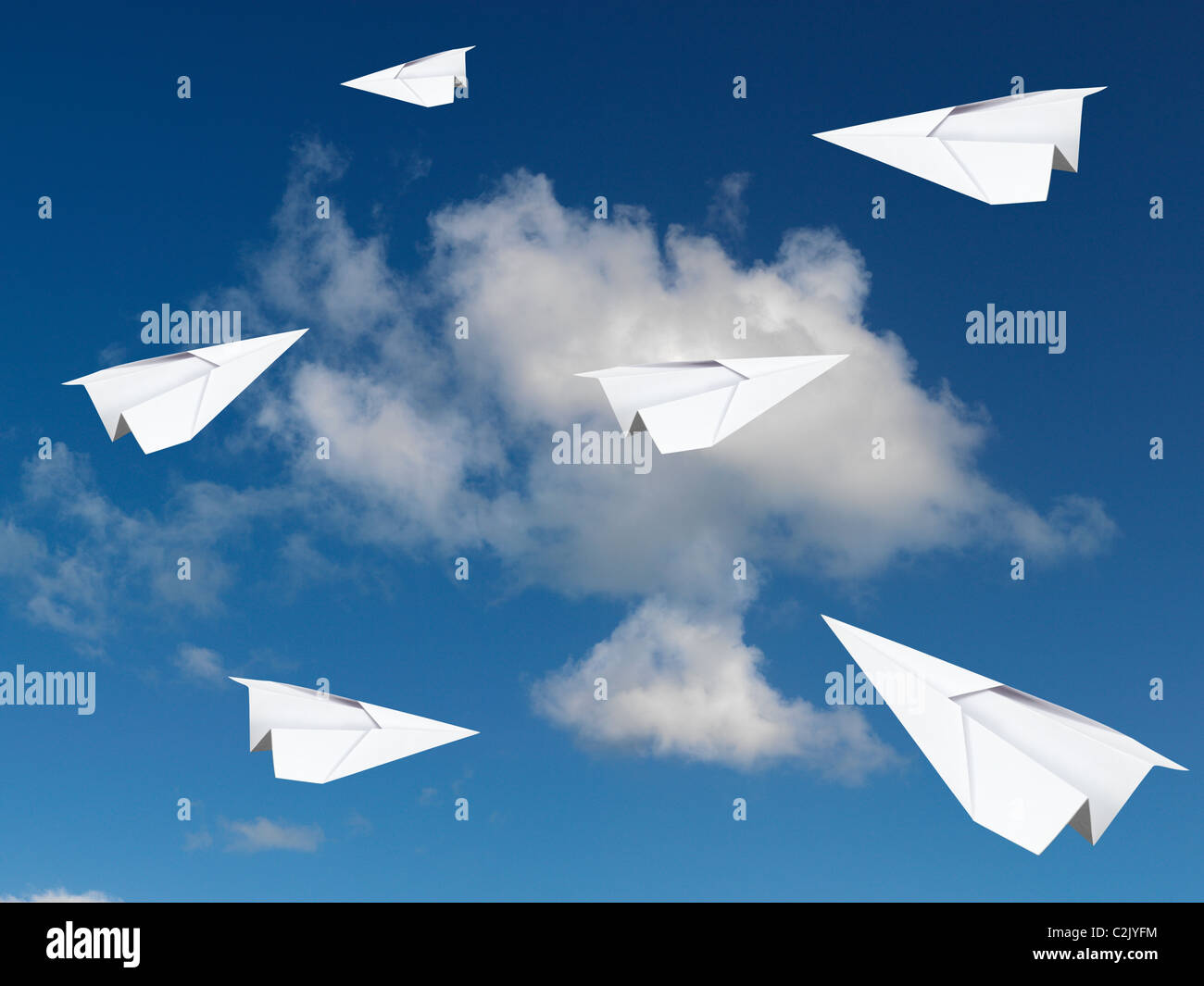 A paper plane in the sky Stock Photo - Alamy