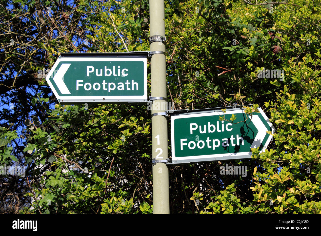 Public footpath signs. Ewell Surrey England UK Stock Photo - Alamy