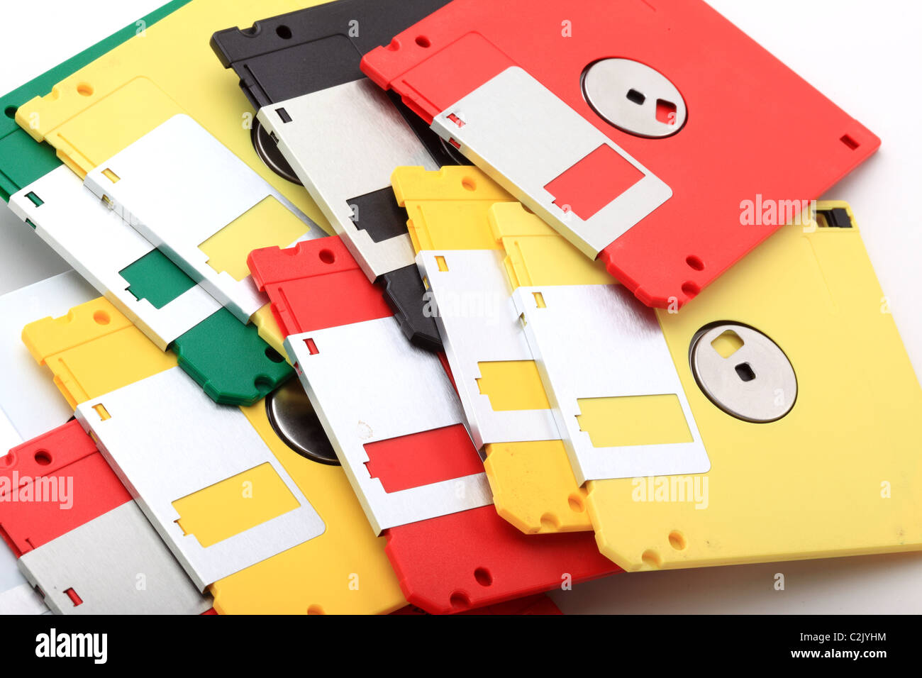 Many colored compute diskette isolated on white Stock Photo - Alamy
