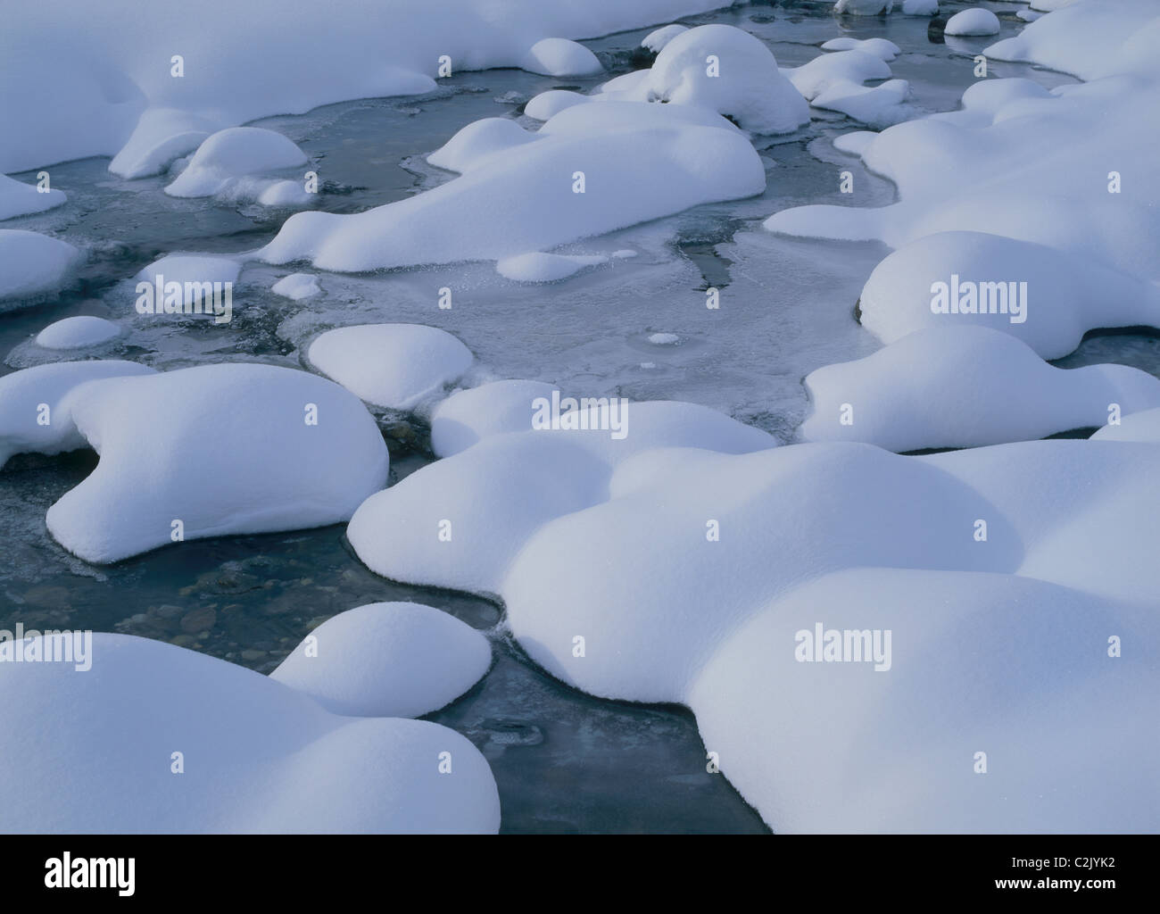 Snow on River, Kitaazumi, Hakuba, Nagano, Japan Stock Photo - Alamy