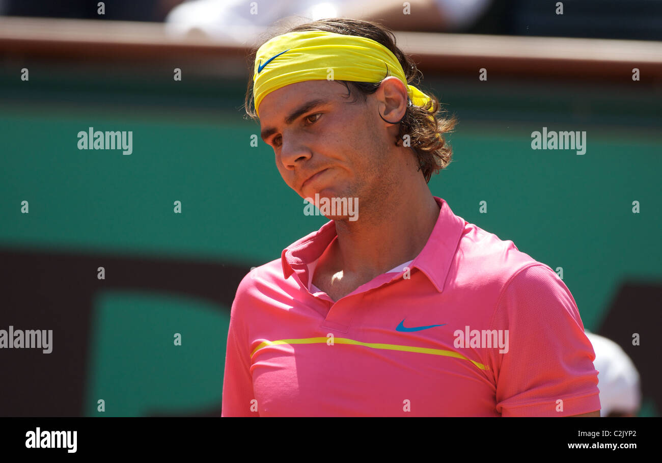 Rafael Nadal, Spain, in action at the French Open Tennis Tournament at ...