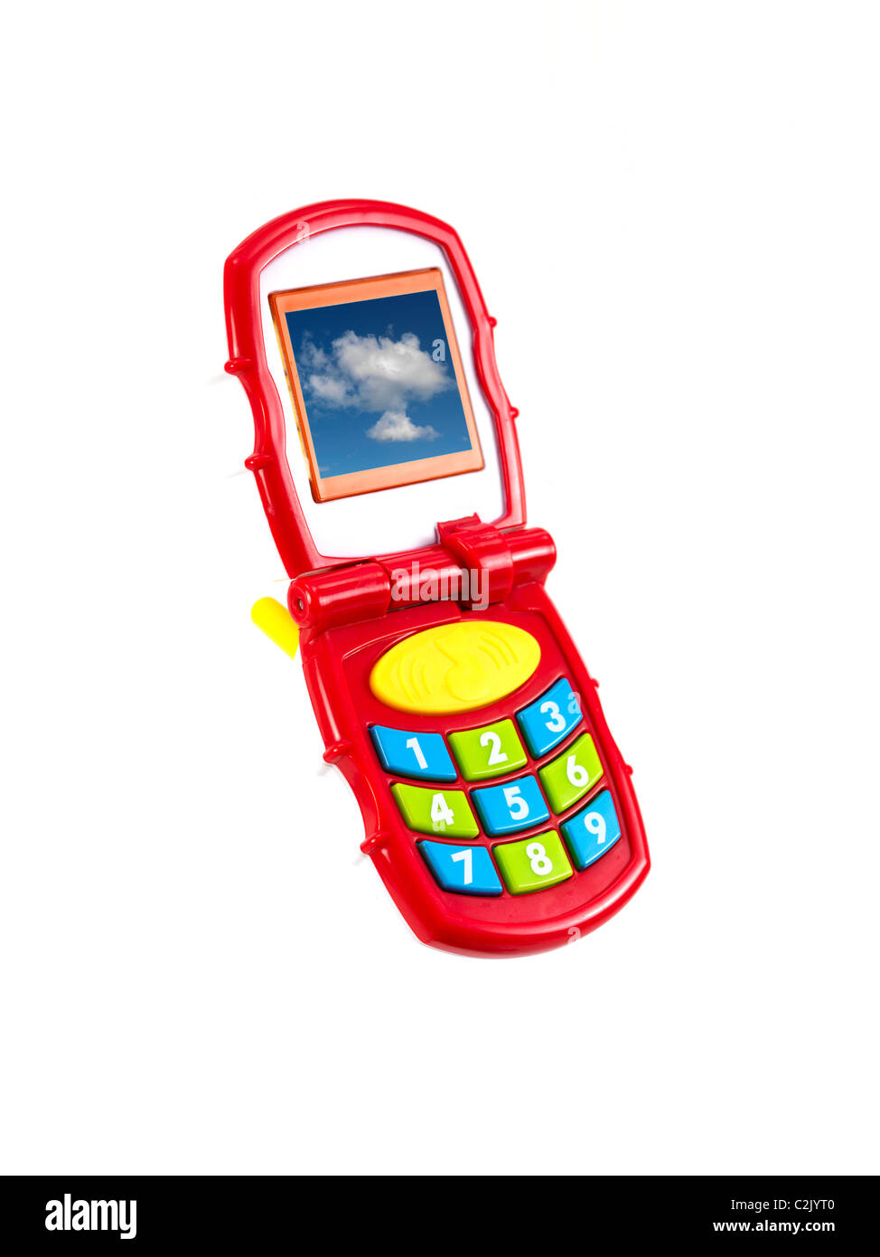 A toy mobile phone isolated against a white background Stock Photo - Alamy