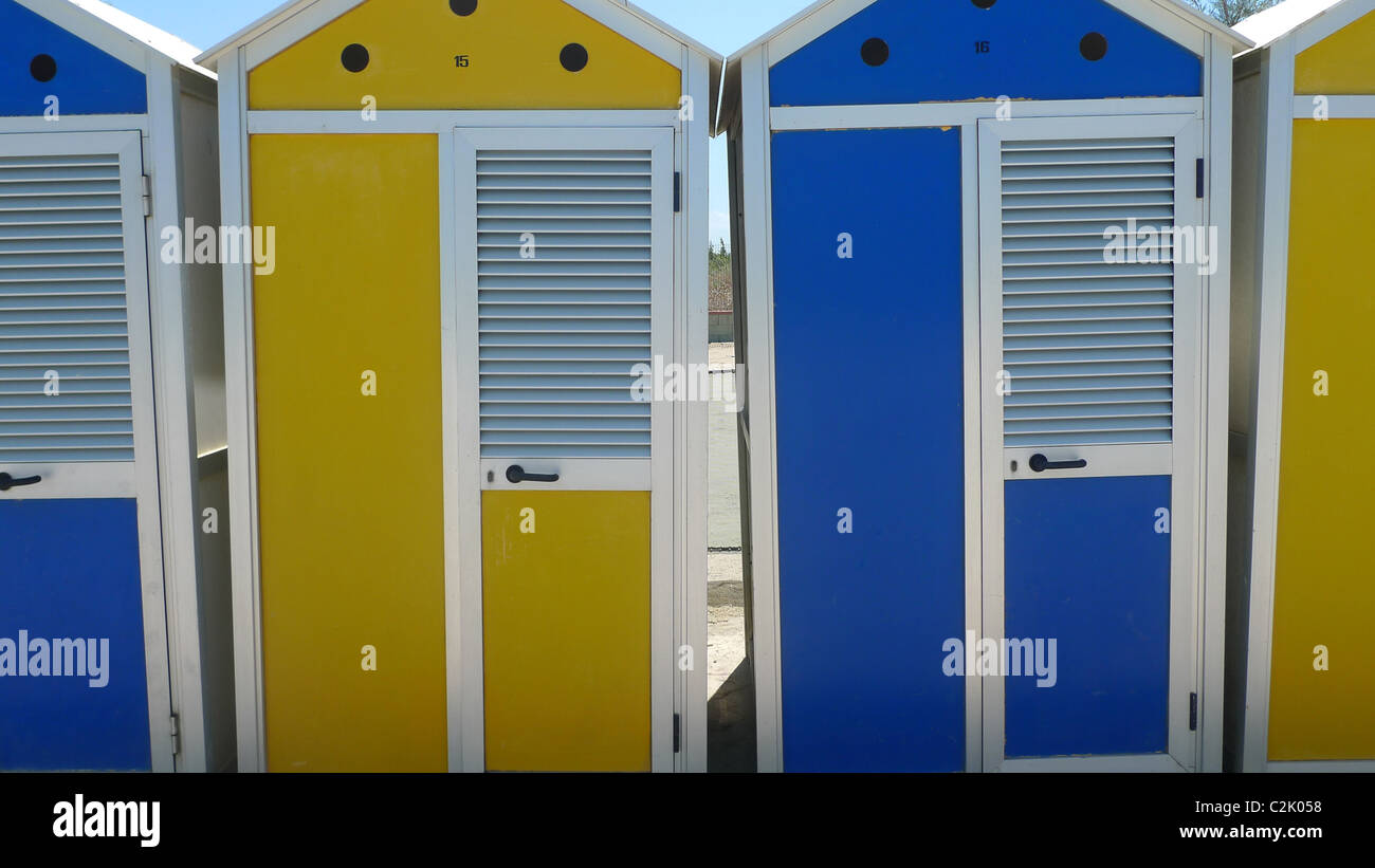 Image of changing sheds on Viareggio beach Tuscany Italy Stock Photo ...