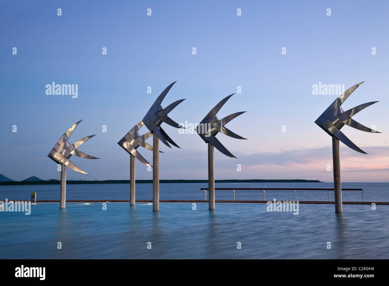 Fish sculpture at the Esplanade Lagoon. Cairns, Queensland, AUSTRALIA ...