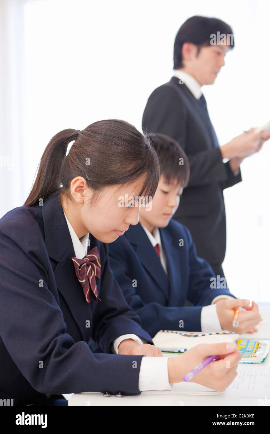 High School Students Studying in a Classroom Stock Photo - Alamy