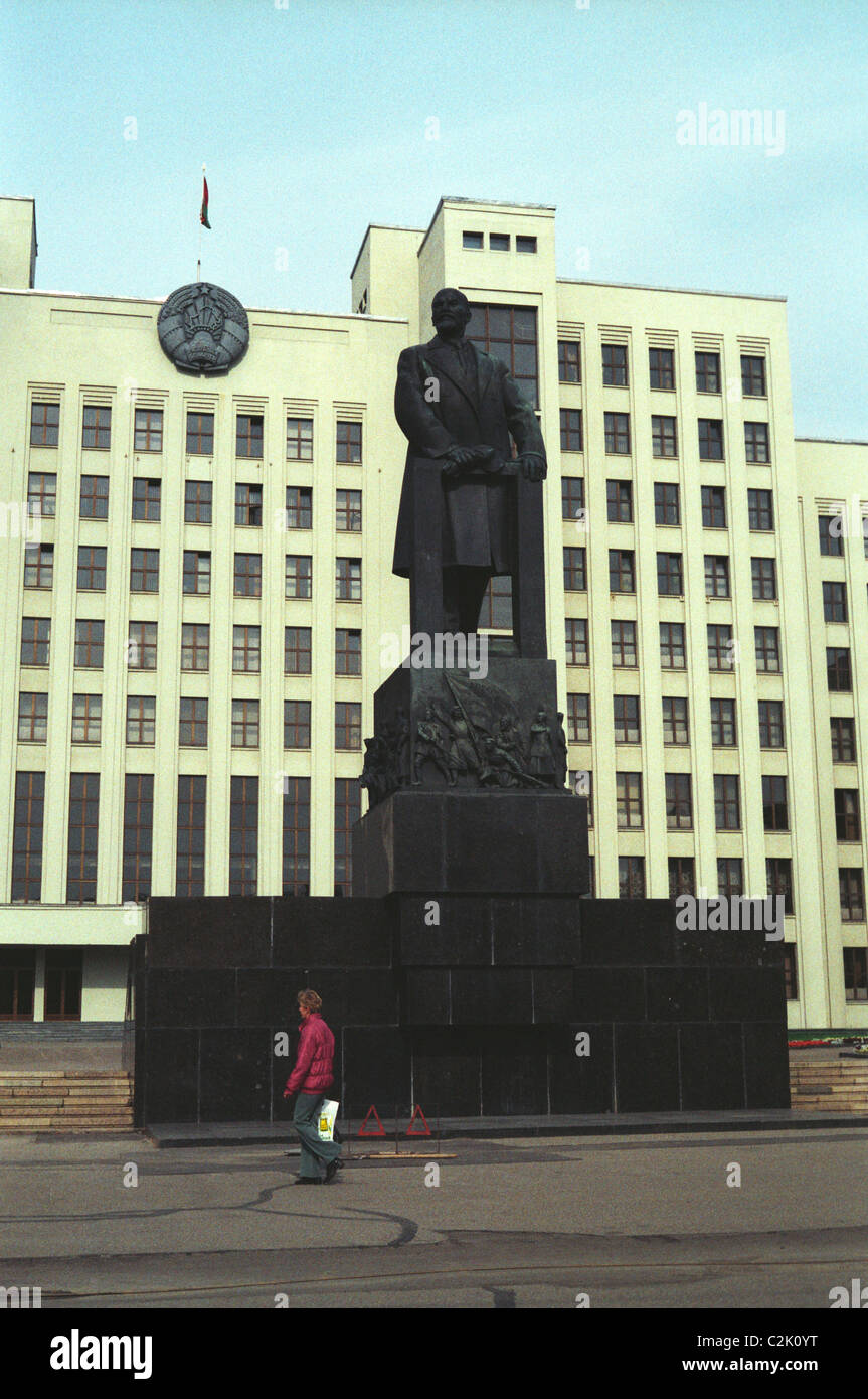 Statue of Lenin in center of Minsk, Belarus communism statue symbol ...