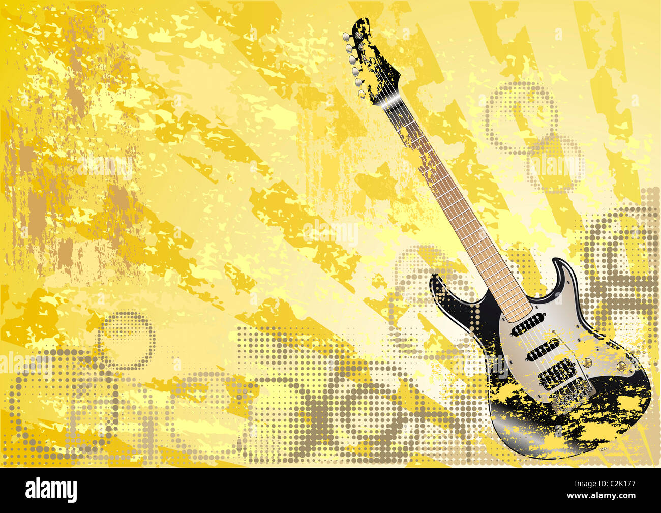 Abstract yellow grunge background with acoustic guitar Stock Photo - Alamy