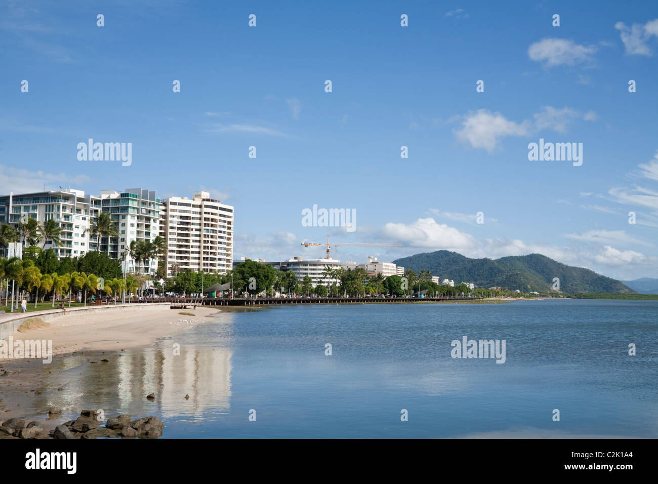 The Esplanade and city skyline. Cairns, Queensland, Australia Stock ...