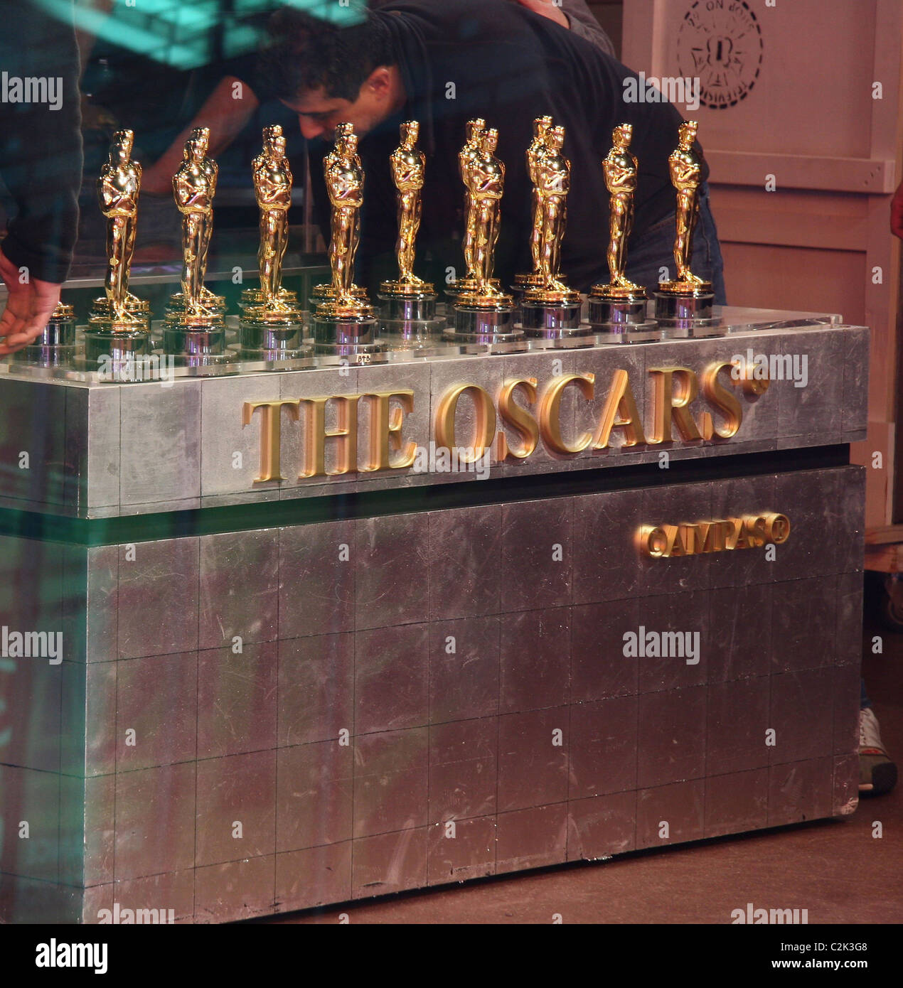 The Oscar golden statuettes are on display at ABC's Good Morning ...