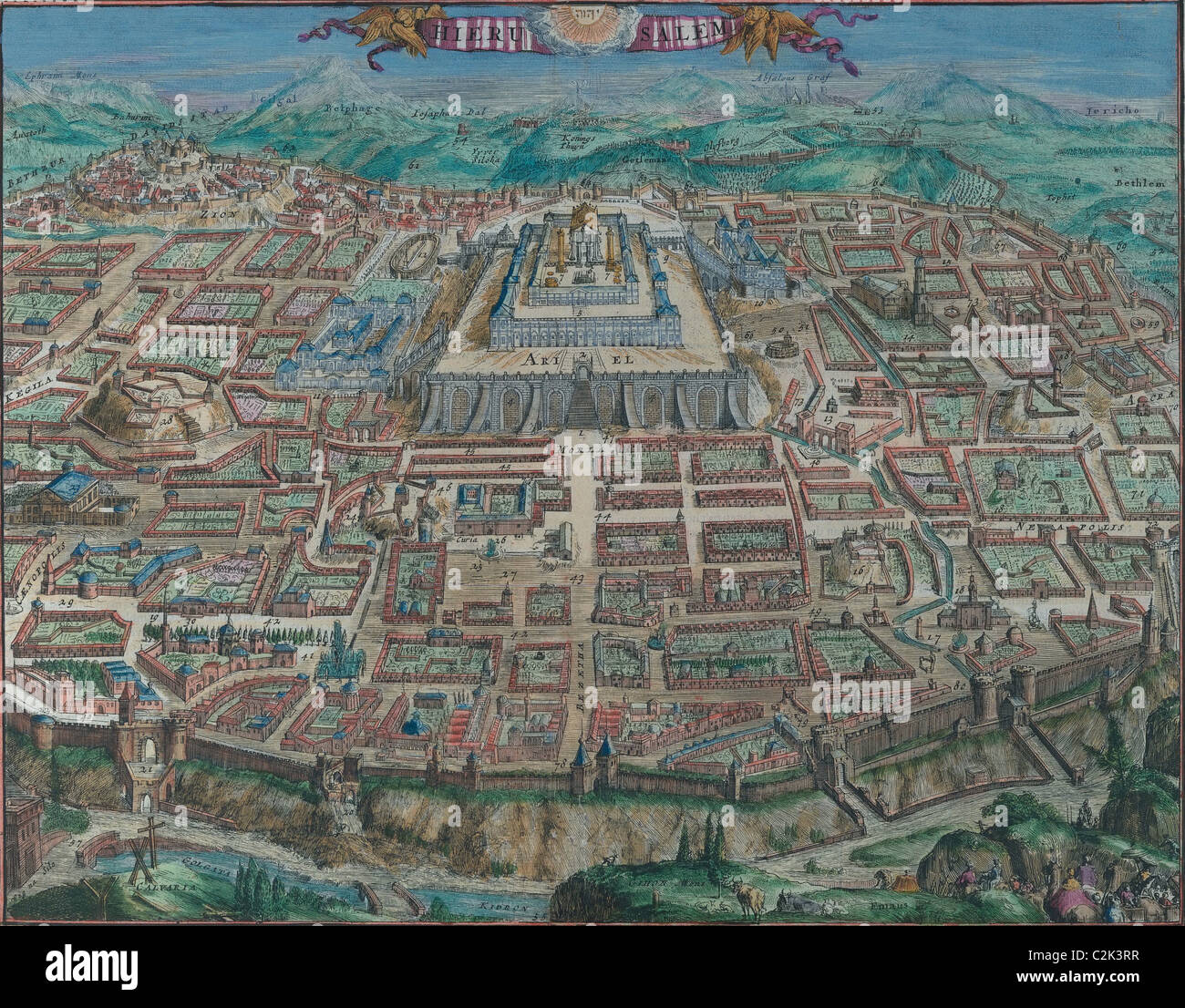 Antique Map of Jerusalem Stock Photo - Alamy