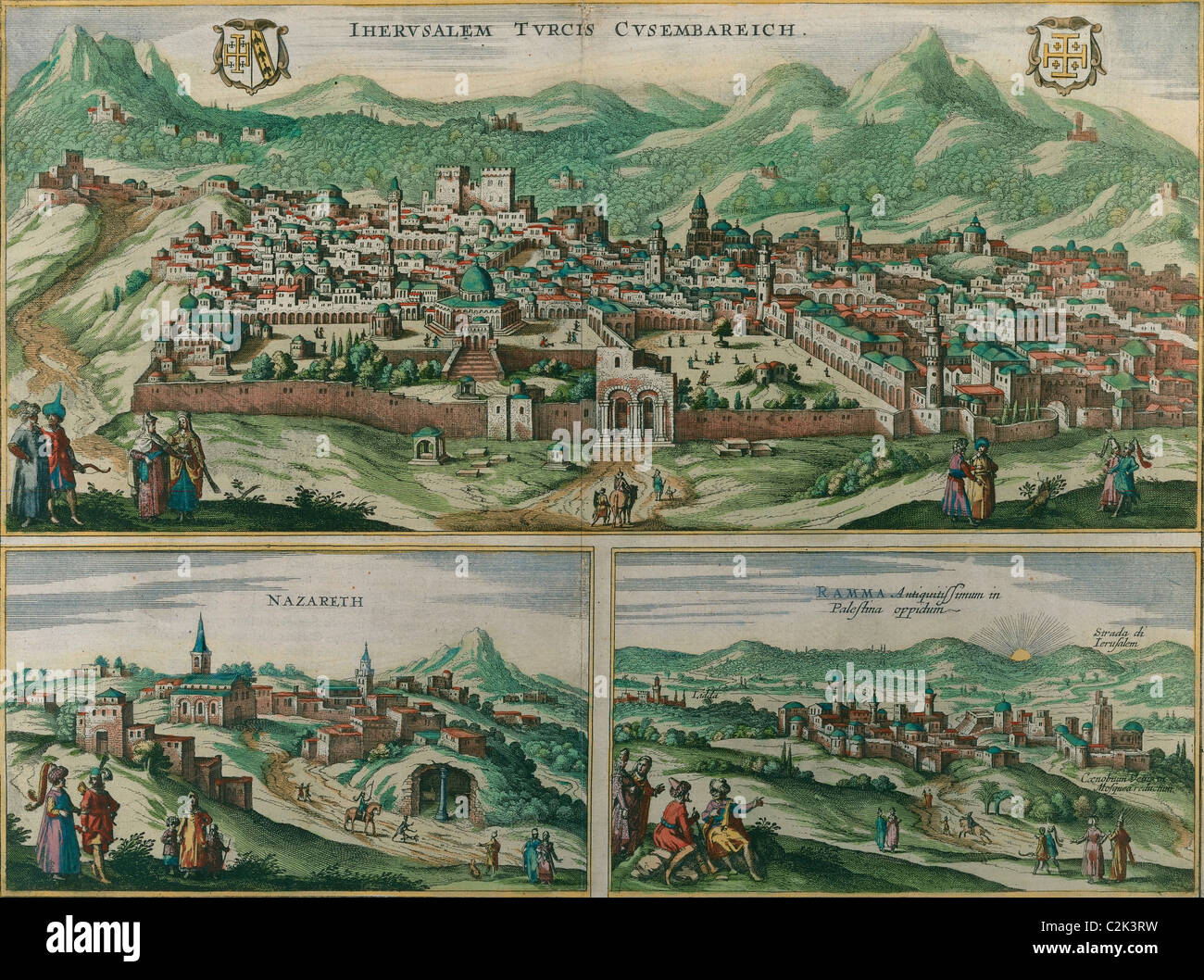 Antique Map of Jerusalem Stock Photo - Alamy