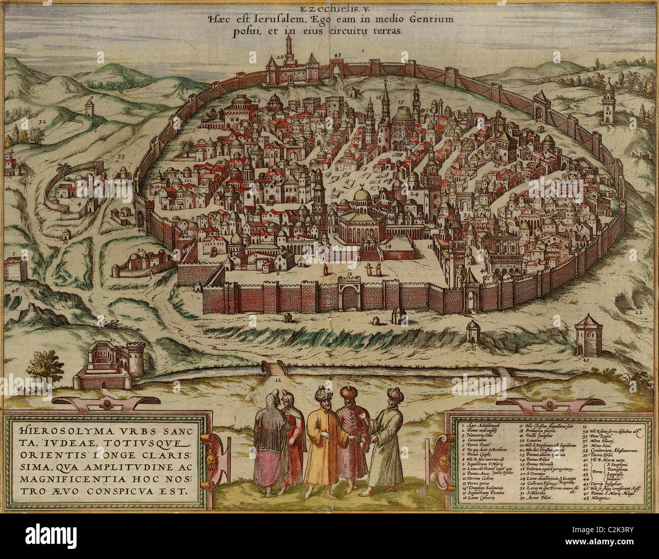 Antique Map of Jerusalem Stock Photo - Alamy