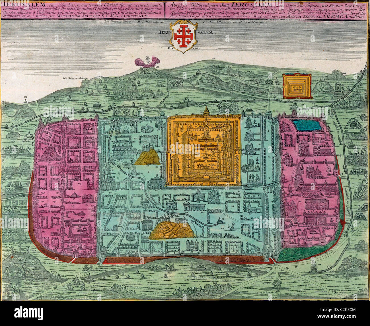 Antique Map of Jerusalem Stock Photo - Alamy