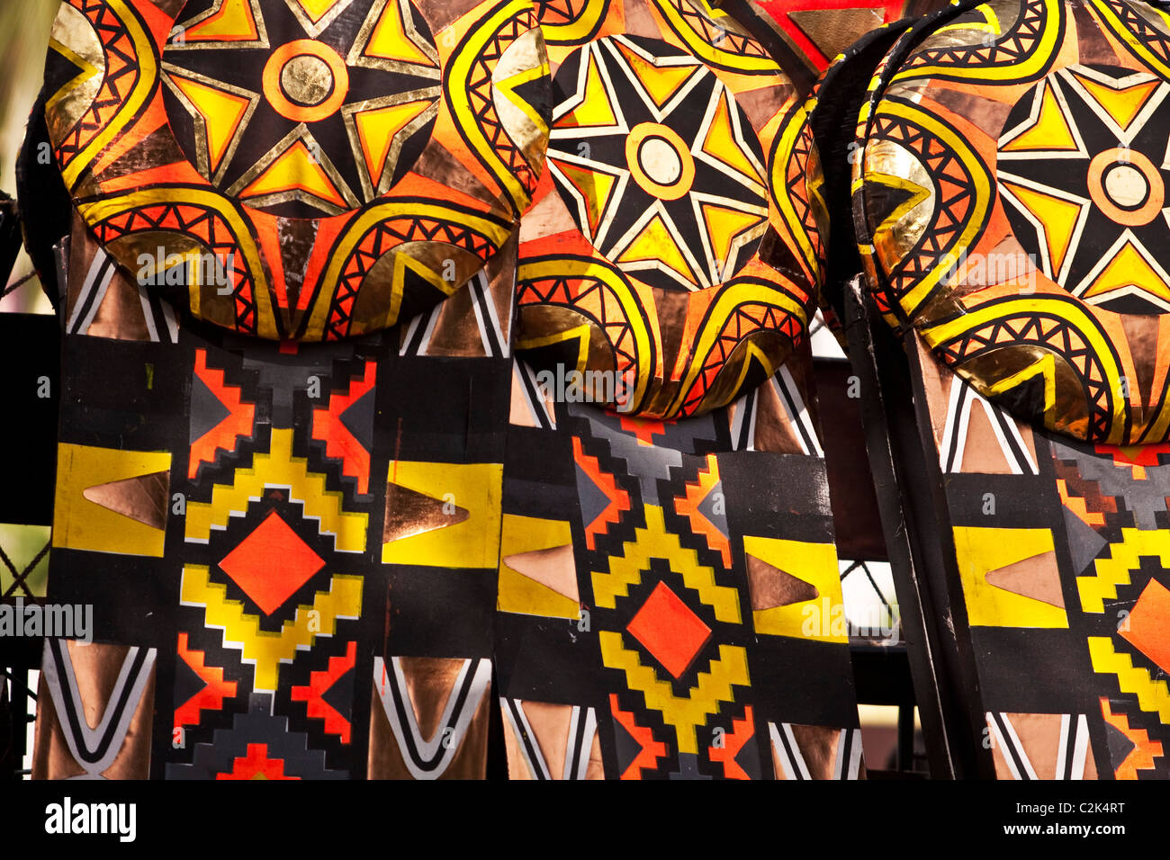 Different shield patterns lined up for use Stock Photo - Alamy