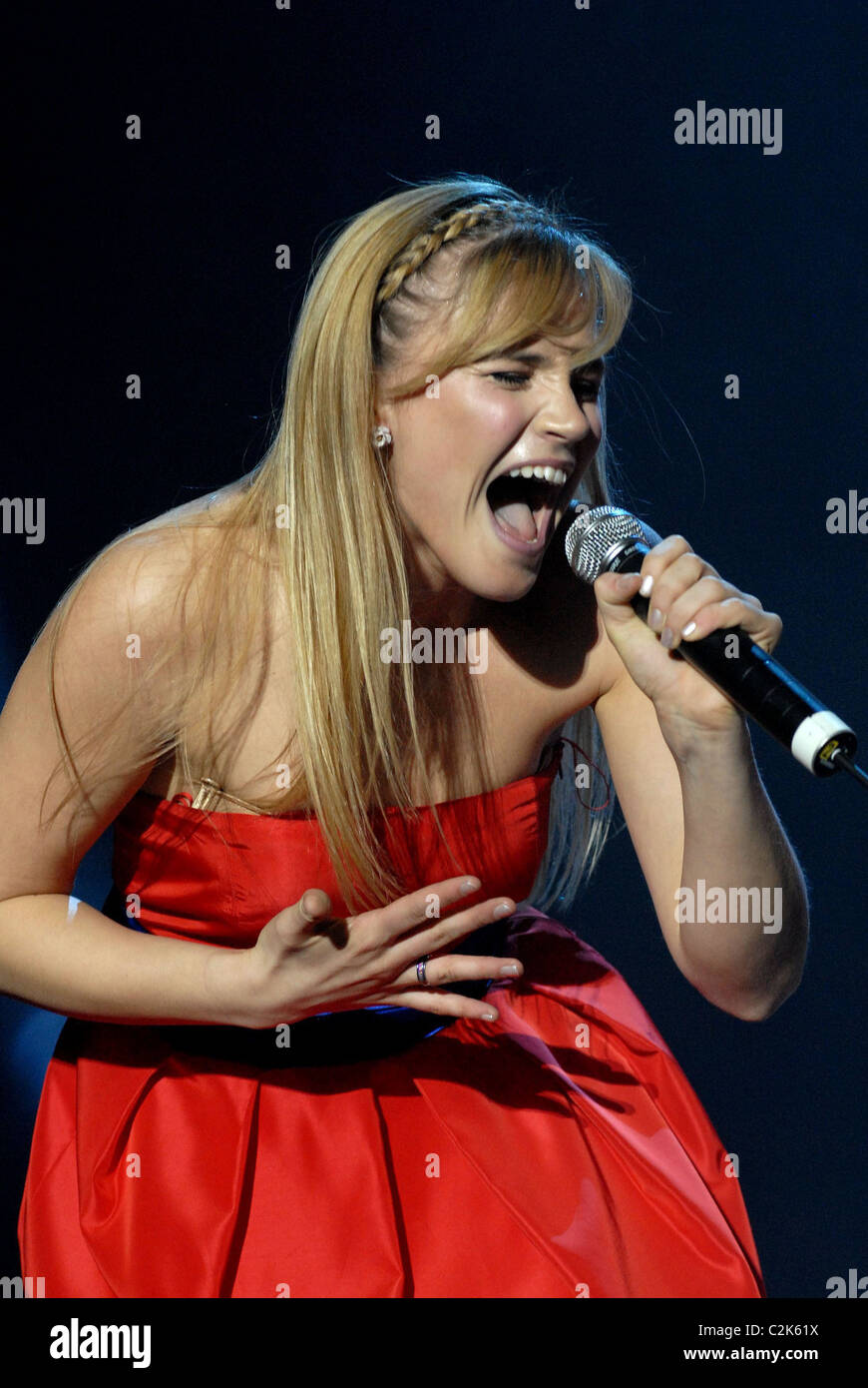 X Factor finalist, Sarah Smith of 'Same Difference' performing at the ...