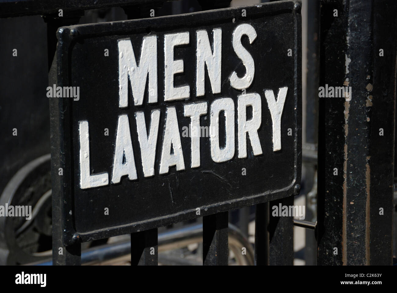 Mens Lavatory sign outside a public toilet, London, England Stock Photo ...