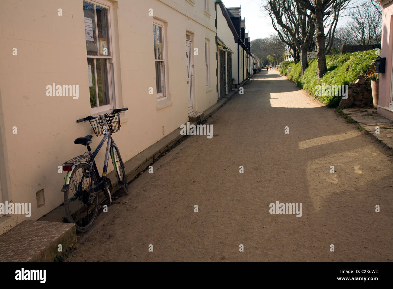 People shops main village street island Sark Channel Islands Stock ...
