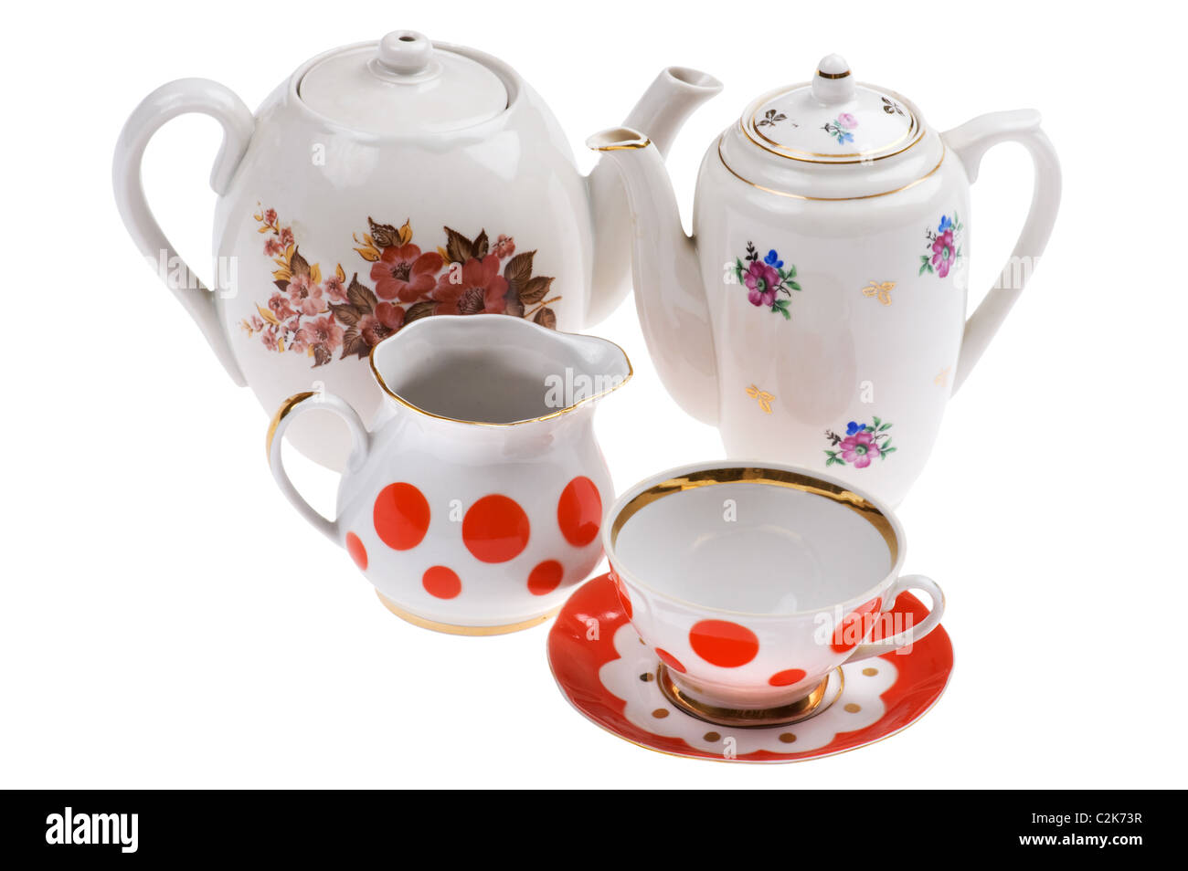 object on white - set of teapot close up Stock Photo - Alamy