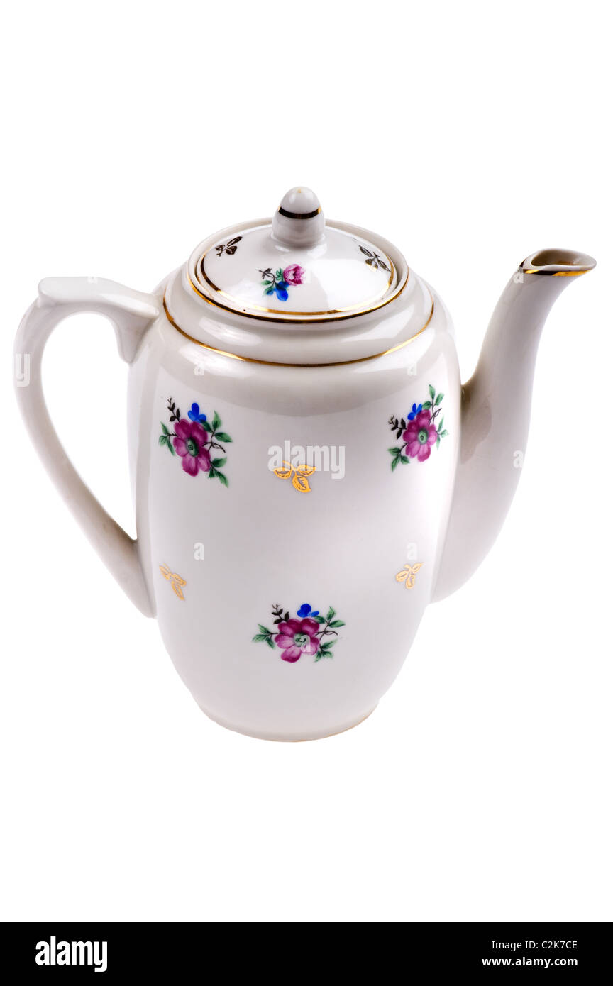 object on white - set of teapot close up Stock Photo - Alamy