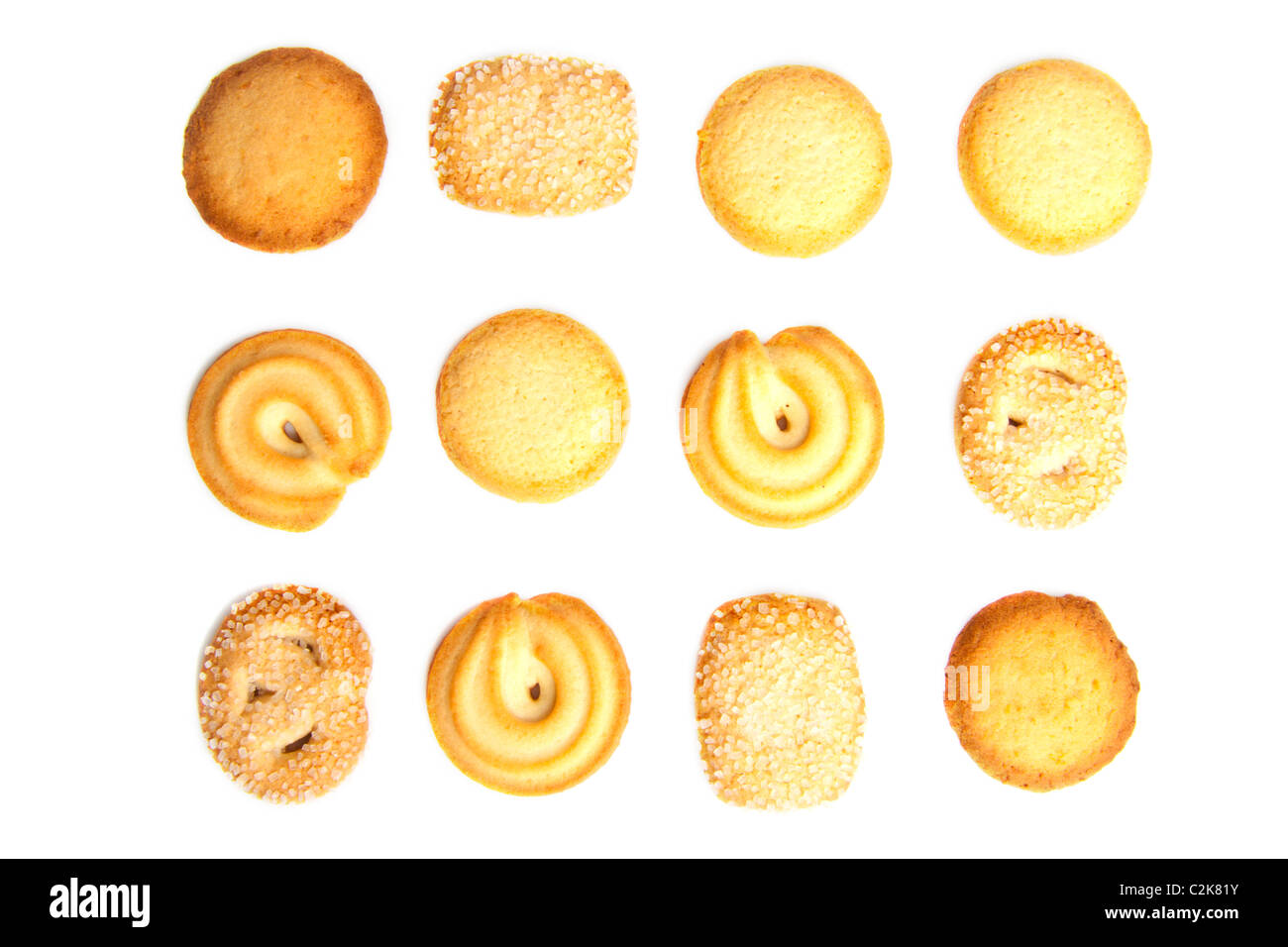 Lots of cookies isolated on a white background Stock Photo - Alamy