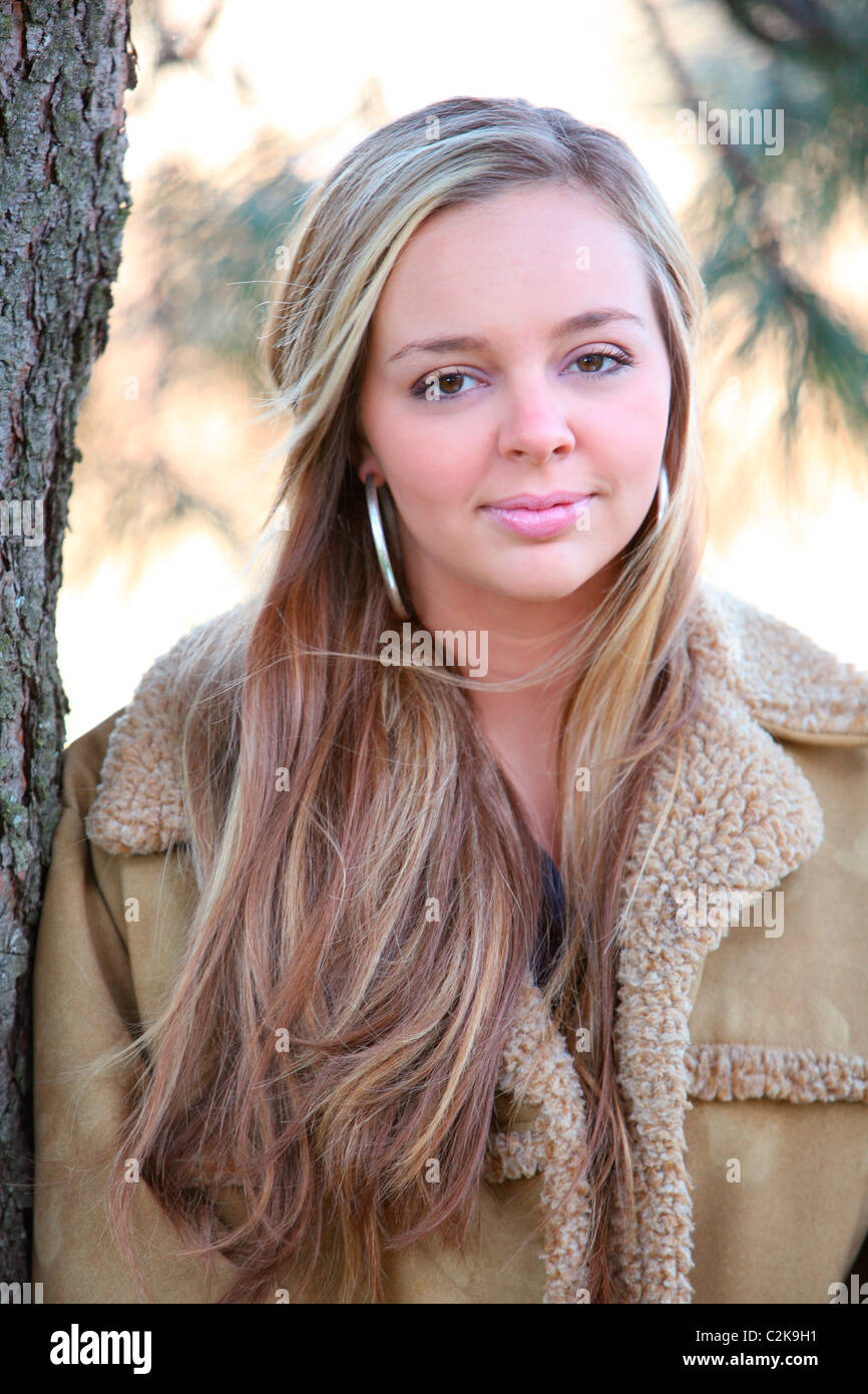 Portrait Of A Young Woman Stock Photo - Alamy