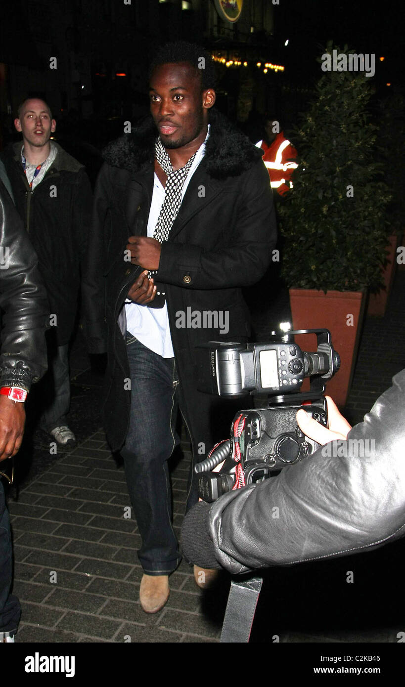 Football player Michael Essien outside Movida Nightclub London, England ...