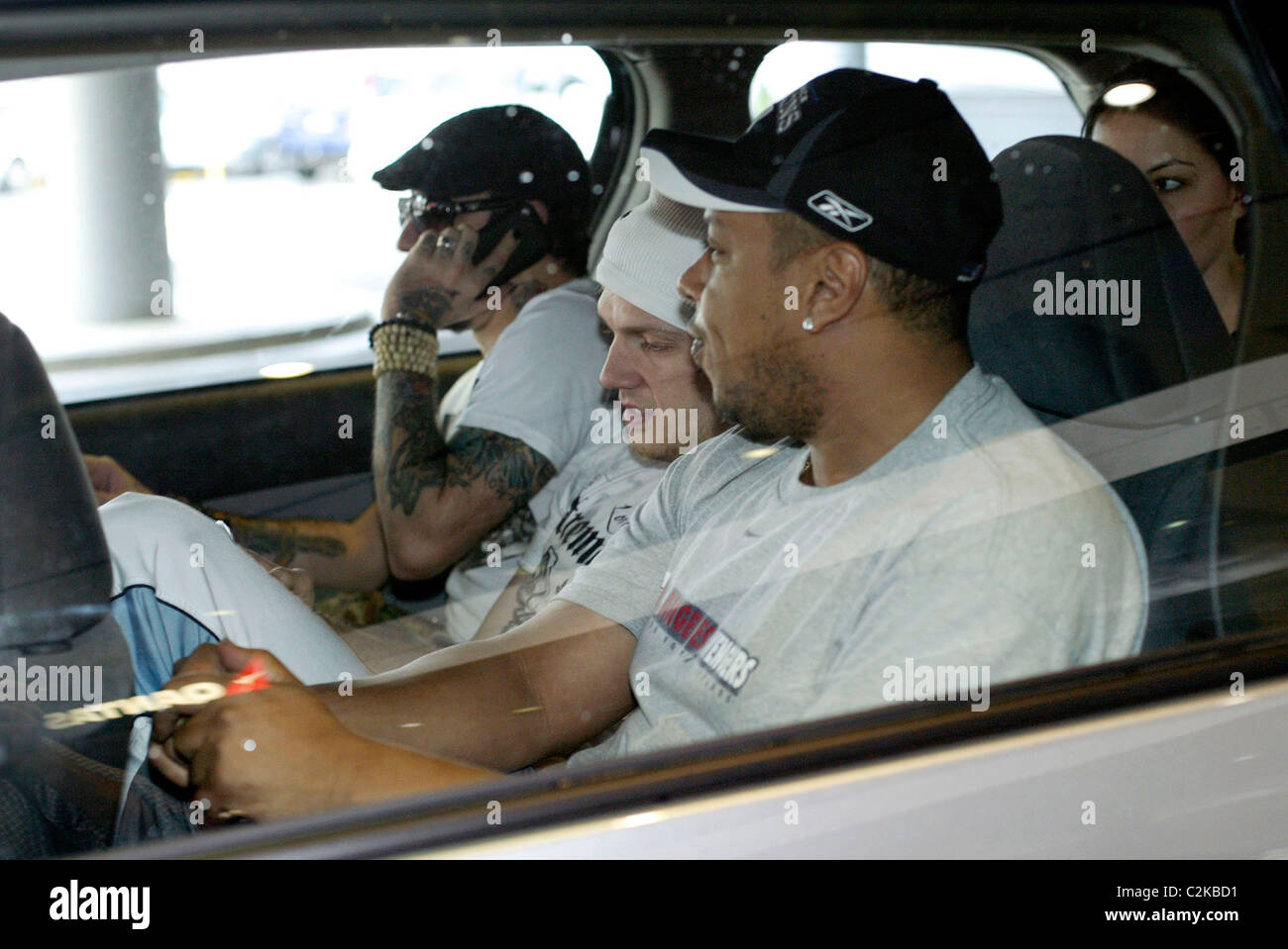 Nick Carter and A. J. McLean The Backstreet Boys arriving at Sydney ...
