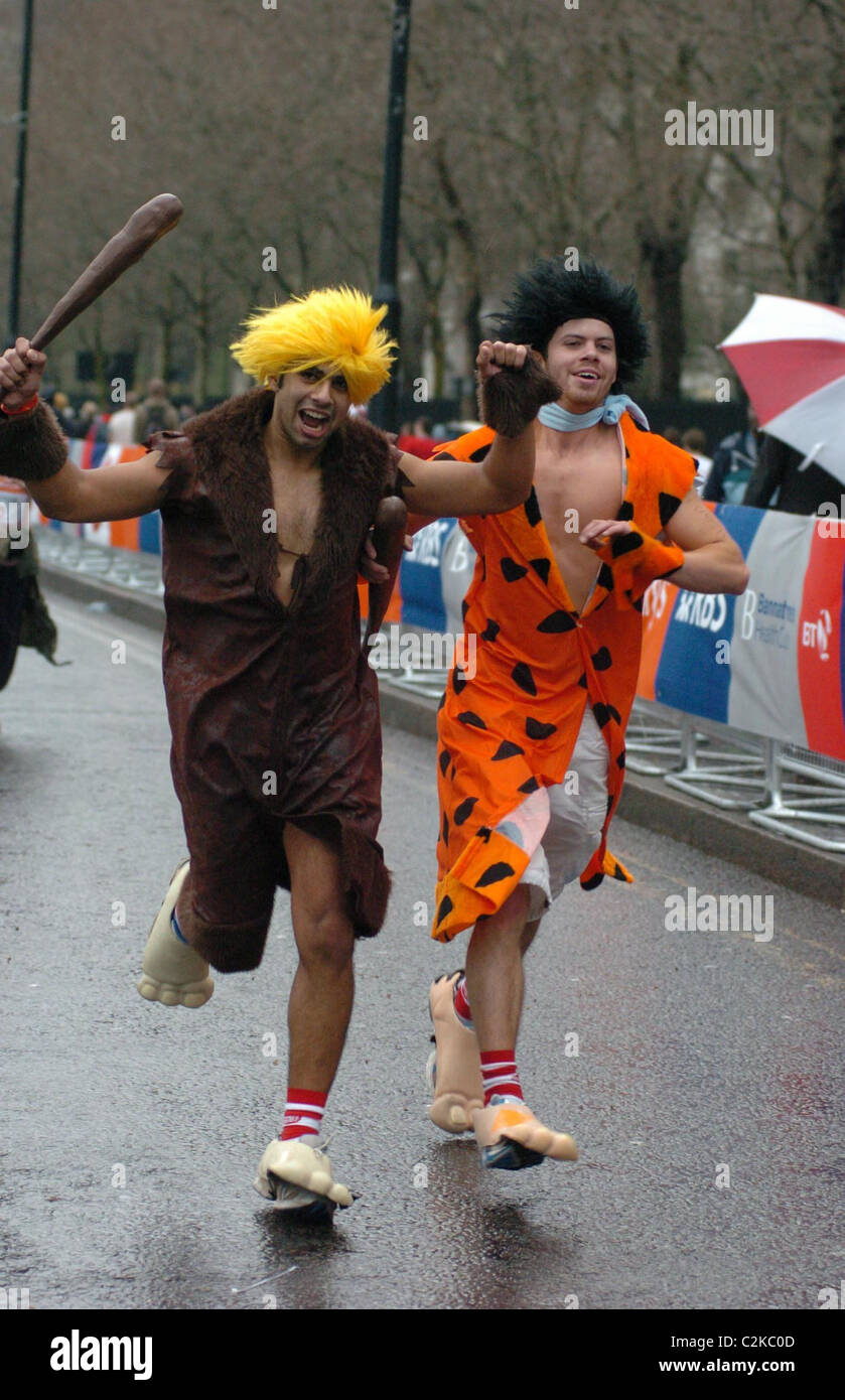 Barney Rubble and Fred Flintstone The London Sainsbury's Sport Relief ...