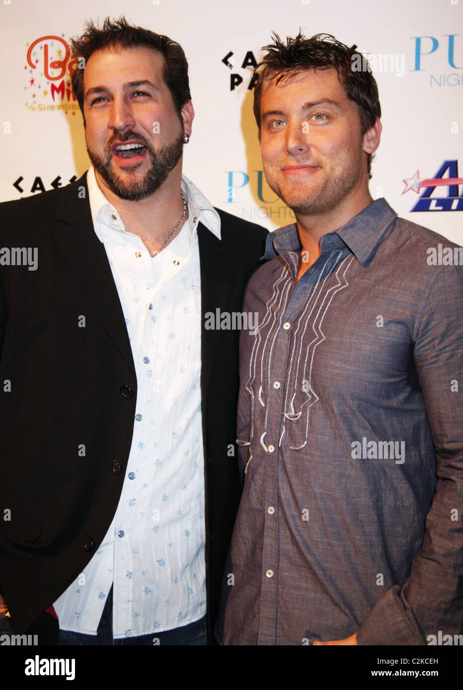 Joey Fatone and Lance Bass 'The Showgirl Must Go On' opening night at ...