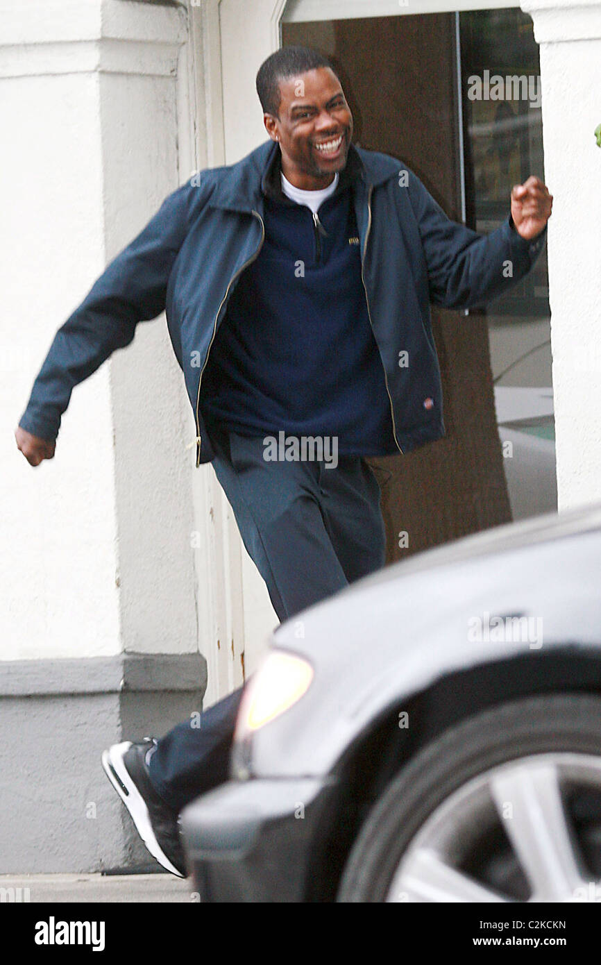 Chris Rock on the film set for his upcoming film at Elgin Charles Hair ...
