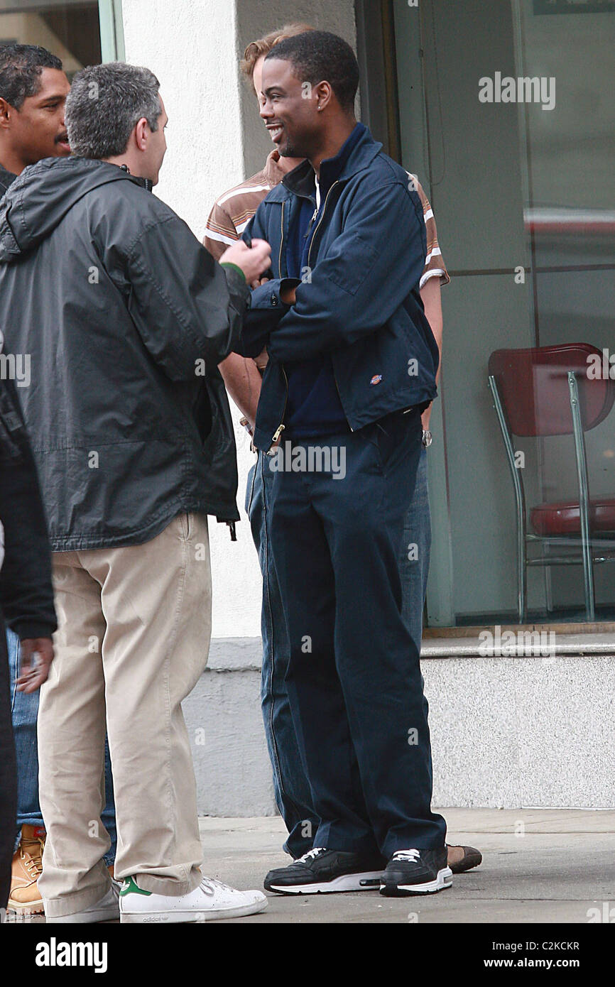 Chris Rock on the film set for his upcoming film at Elgin Charles Hair ...