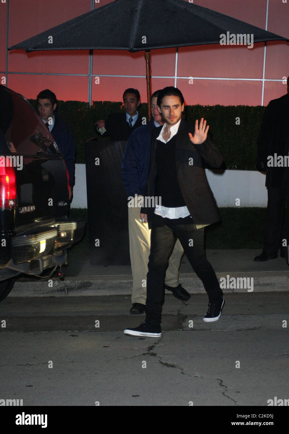 Jared Leto leaving a pre Oscar party Beverly Hills, California - 22.02. ...