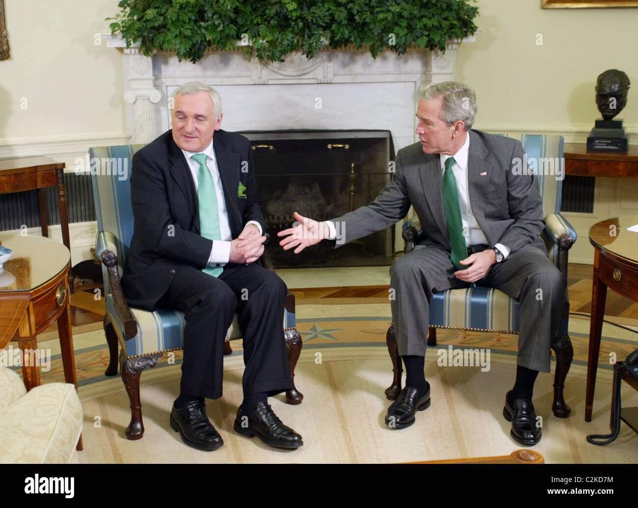 President George W. Bush welcomed Irish Prime Minister Bertie Ahern to ...