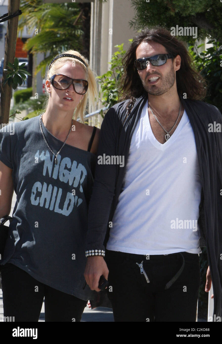 UK Actor Russell Brand shops with a friend on Melrose Avenue Los ...