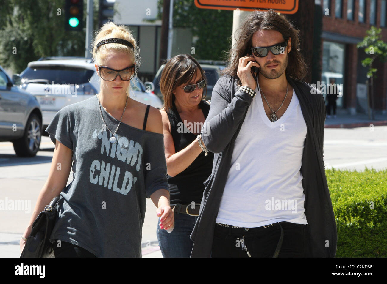 UK Actor Russell Brand shops with a friend on Melrose Avenue Los ...