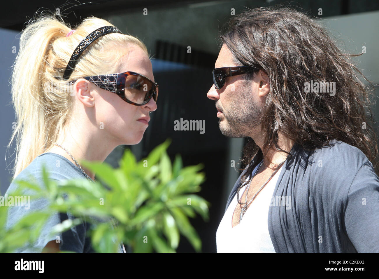 UK Actor Russell Brand shops with a friend on Melrose Avenue Los ...