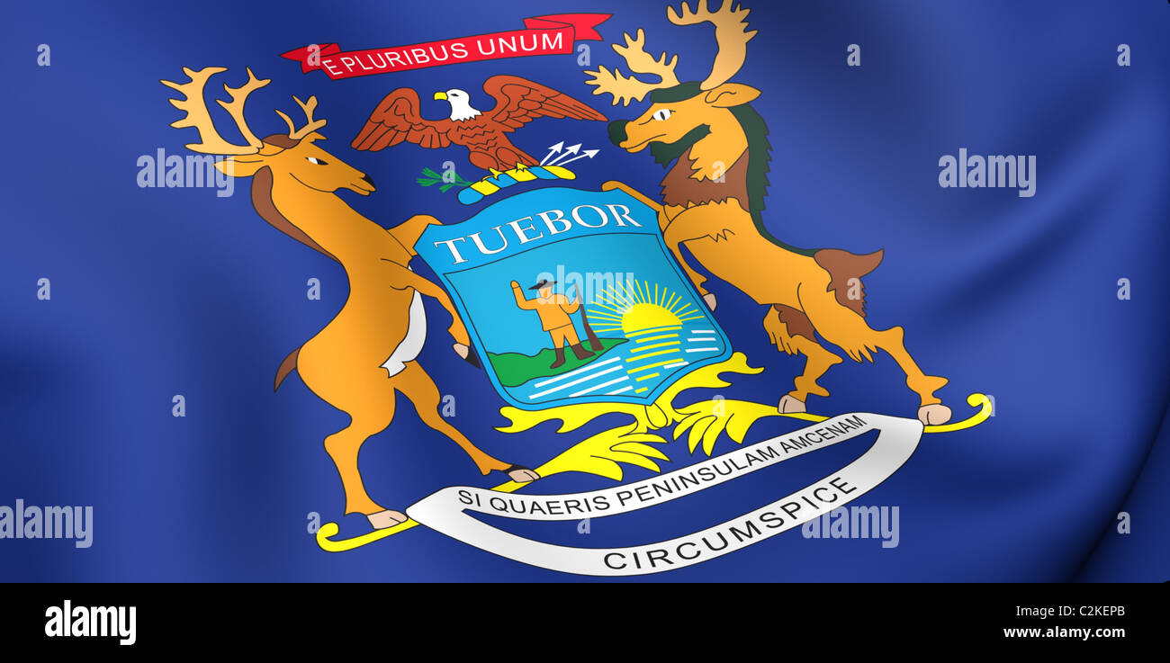 Flag of Michigan, USA Stock Photo - Alamy