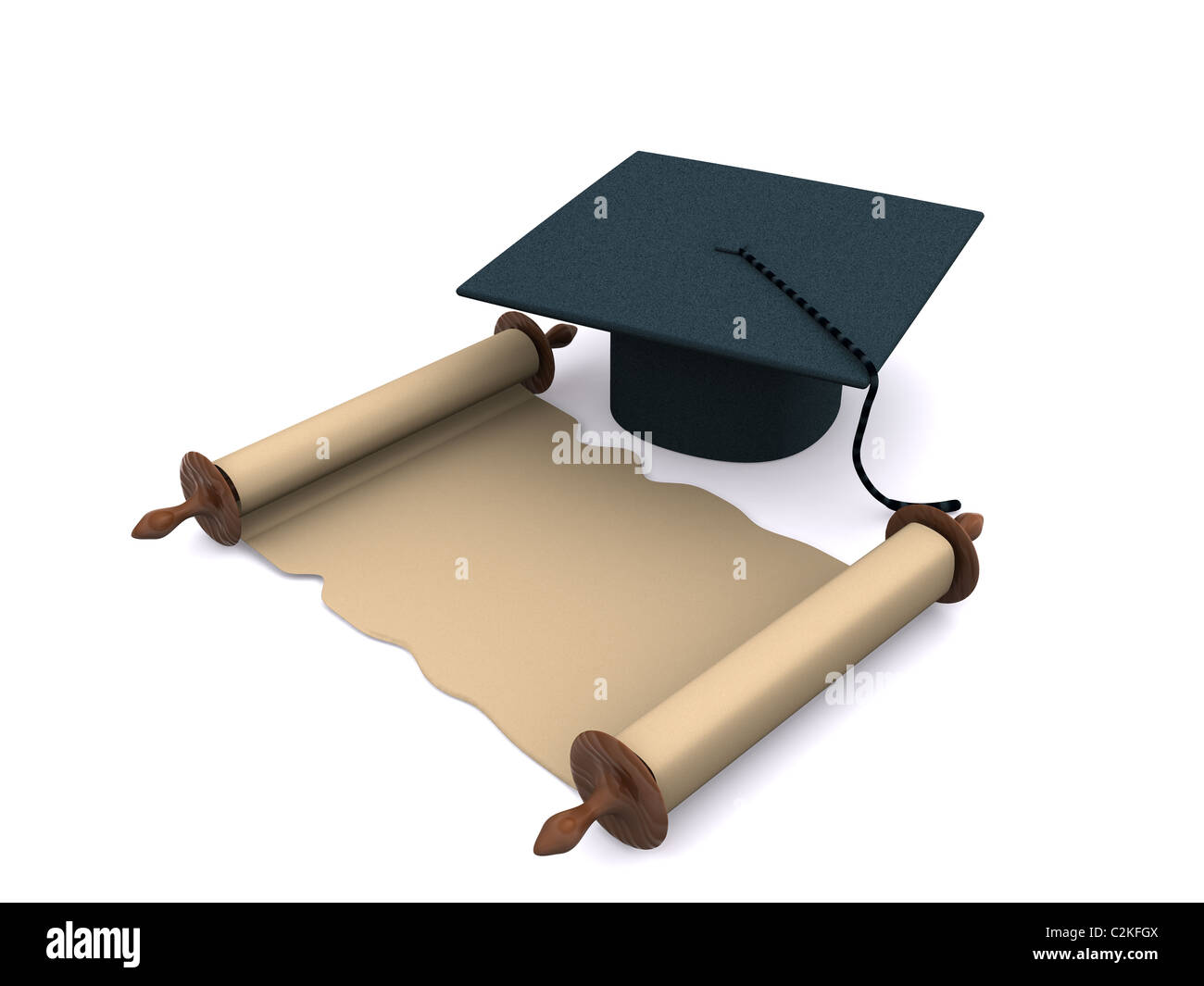 graduation objects on white. 3d Stock Photo - Alamy
