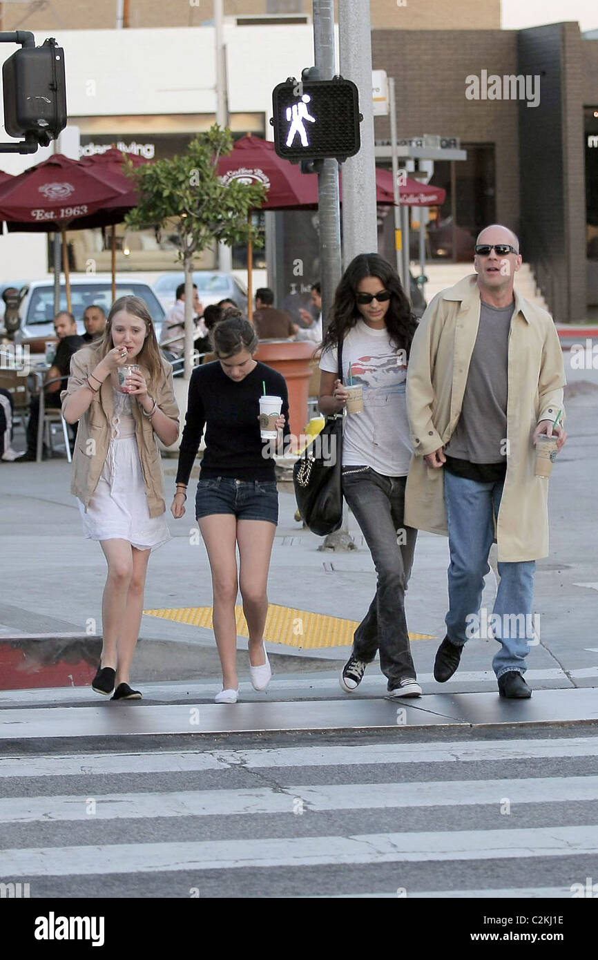 Bruce Willis, his girlfriend, daughter Tallulah Belle Willis pick up ...