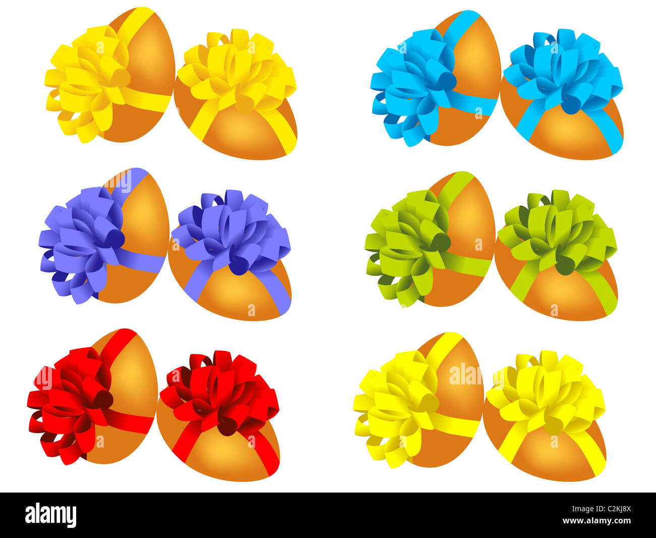 easter eggs with ribbon Stock Photo - Alamy