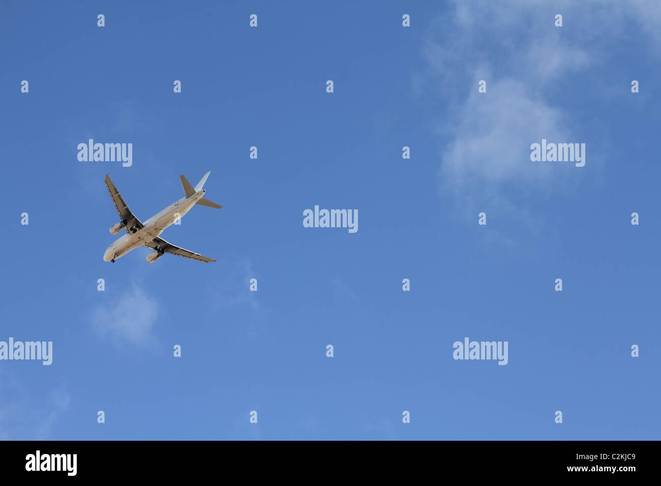 Airplane Commercial aircraft about to land closeup Stock Photo - Alamy