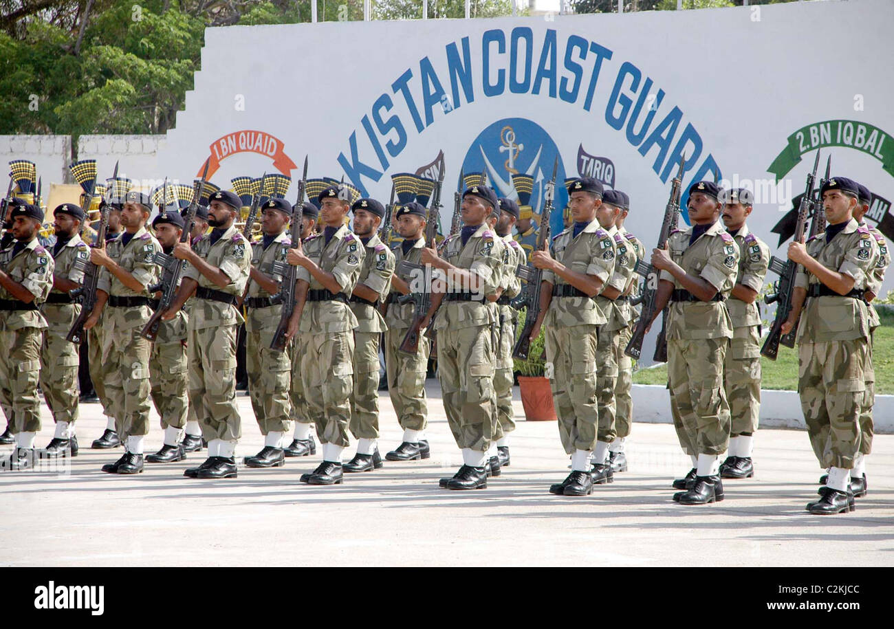 Coastguard recruits present guard of honor during their passing out ...