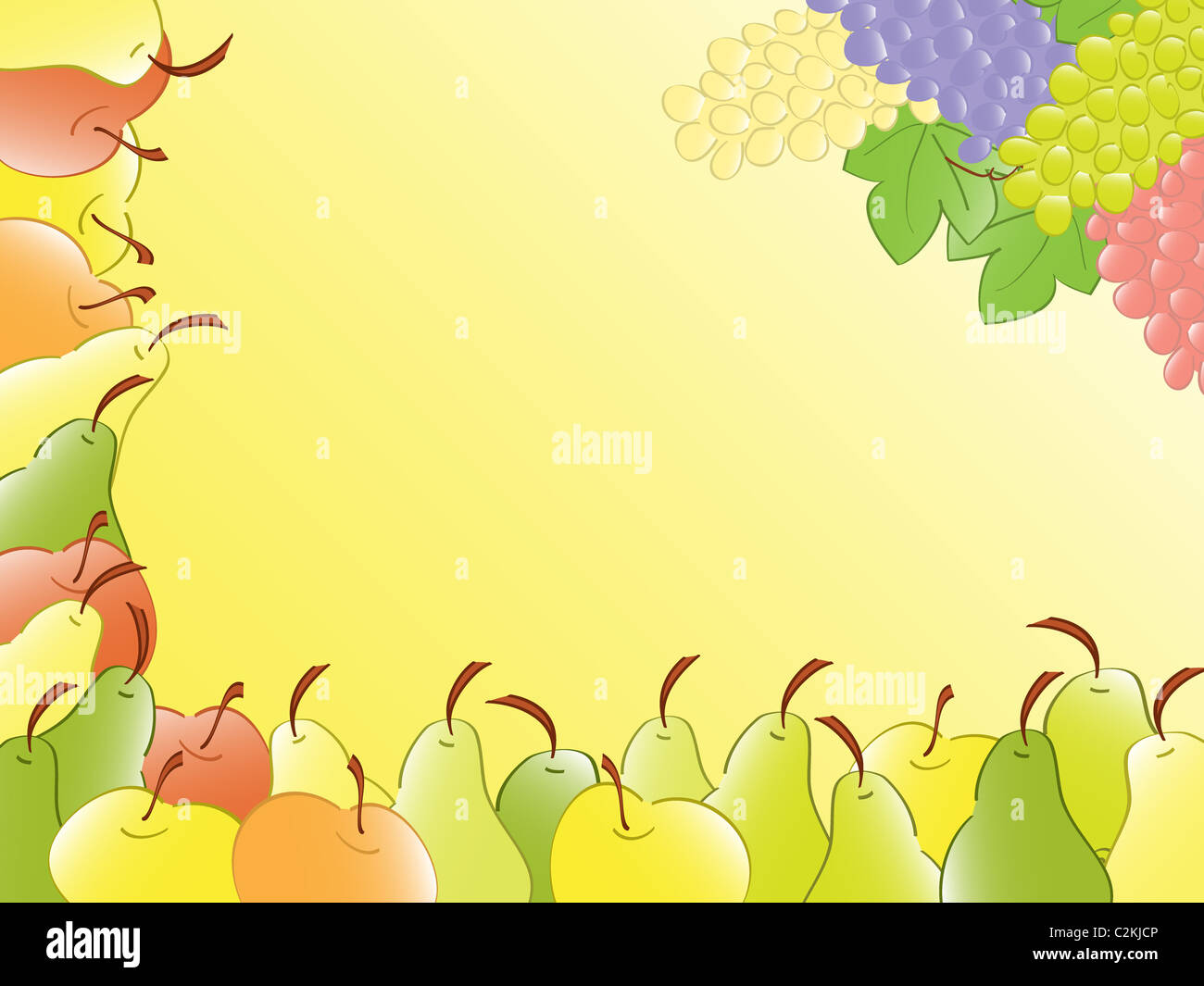 apple pear and grape card Stock Photo - Alamy