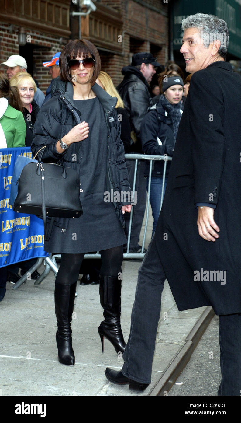 Anthony Bourdain and his friend Octavia outside Ed Sullivan Theatre for ...