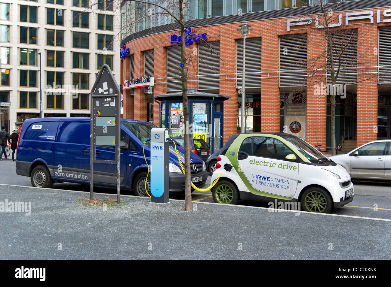 Berlin, charging place for electric vehicles at Potsdamerplatz Stock ...