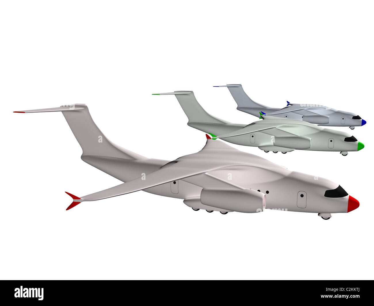 three colored RGB airplanes. 3d Stock Photo - Alamy