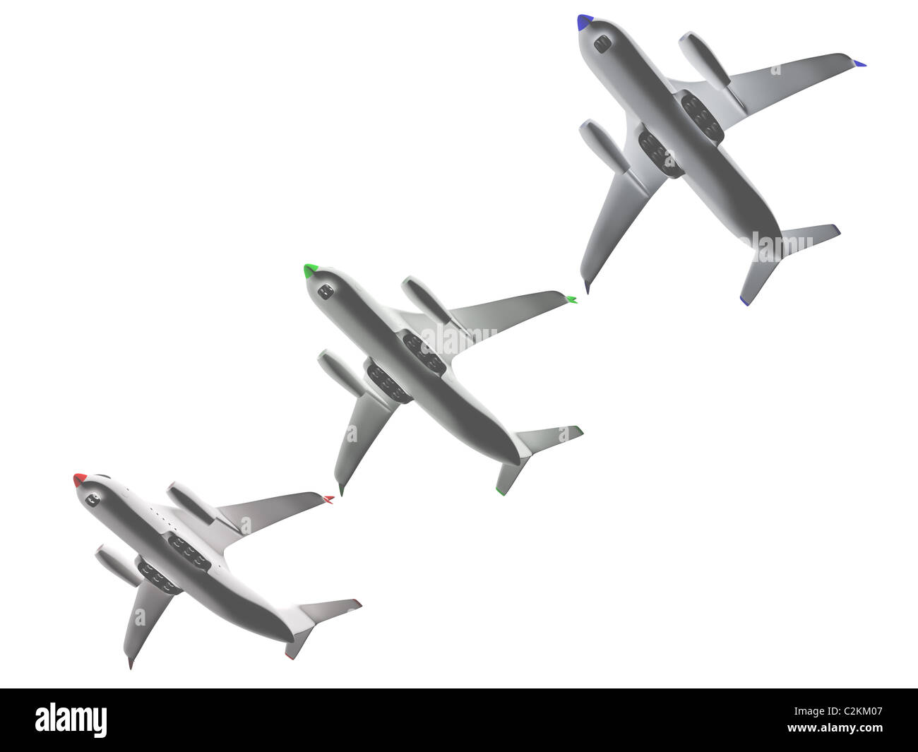 three colored RGB airplanes. 3d Stock Photo - Alamy