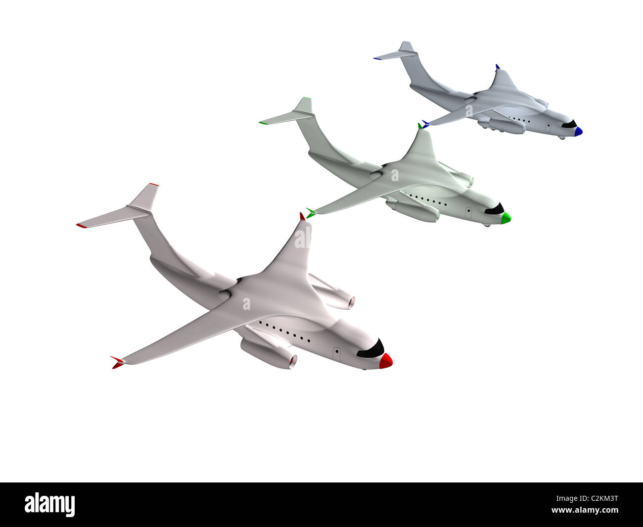 three colored RGB airplanes. 3d Stock Photo - Alamy