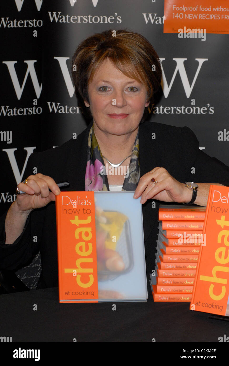 Delia smith signs copies book how cheat cooking hi-res stock ...